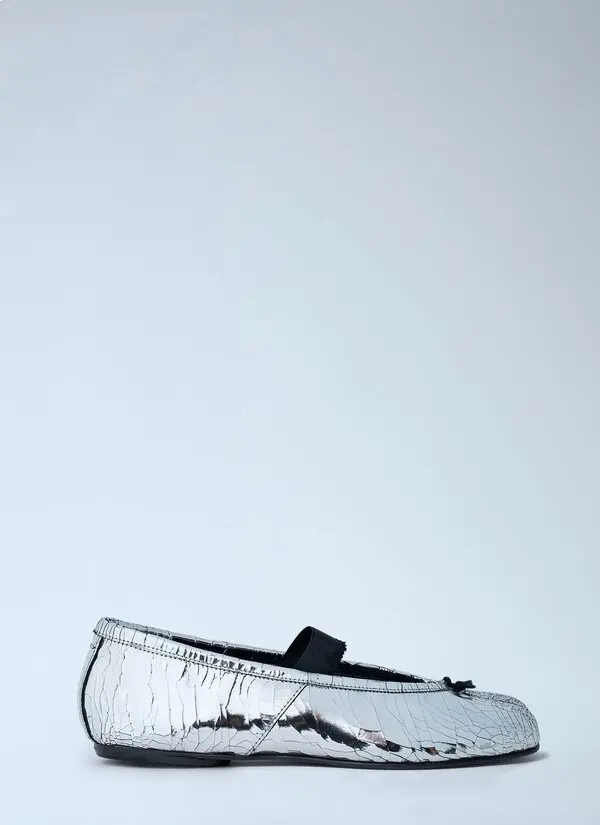 MAISON MARGIELA Tabi Ballet Flats - Silver