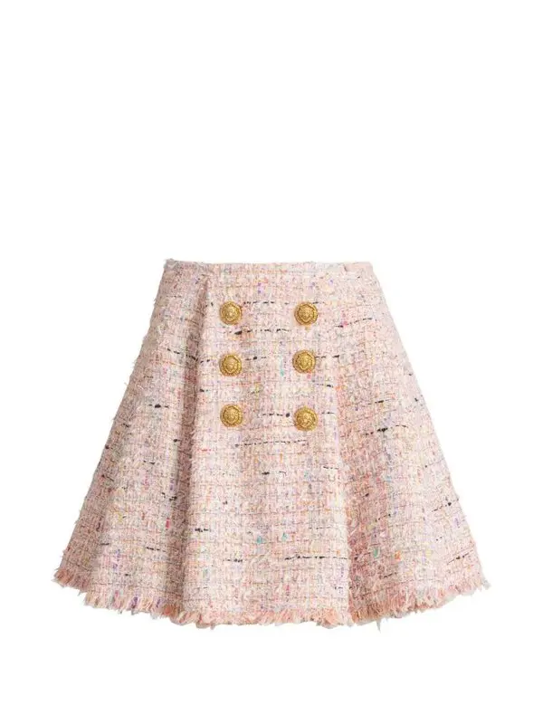 Balmain Flared Tweed Skirt - Multi