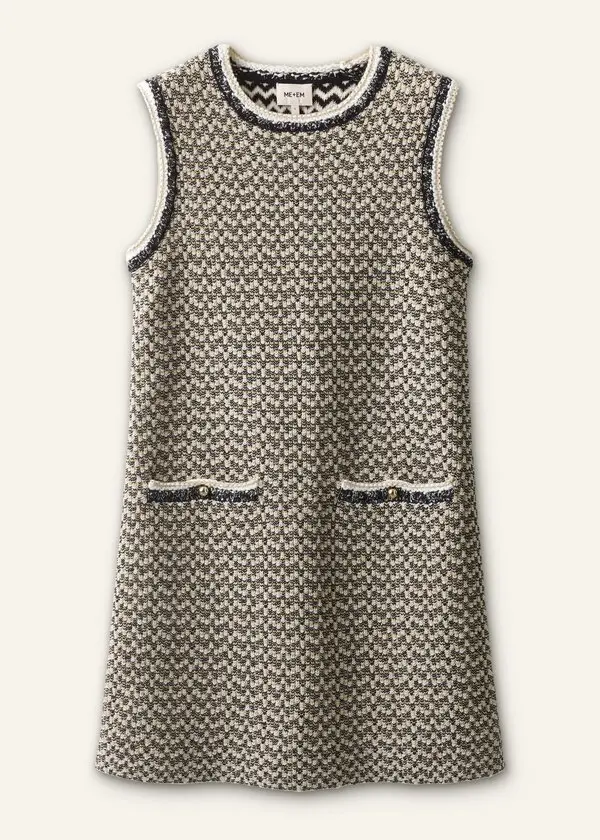 ME+EM Metallic Tweed A-line Knit Mini Dress