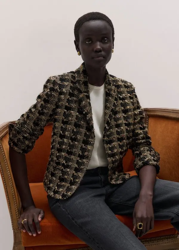 ME+EM Textured Evening Jacket - Black Multi