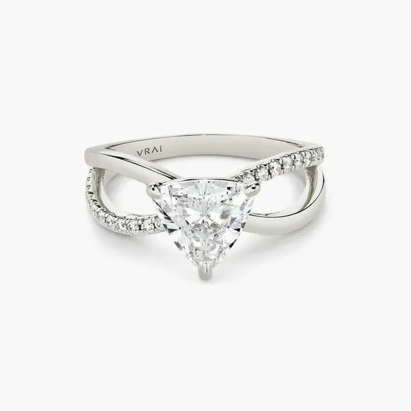 VRAI Duet Marquise Engagement Ring - Platinum