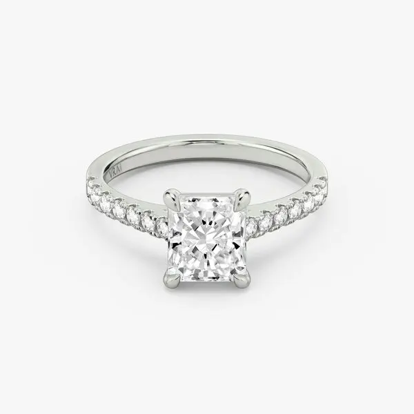 VRAI Cathedral Round Brilliant Engagement Ring - Platinum