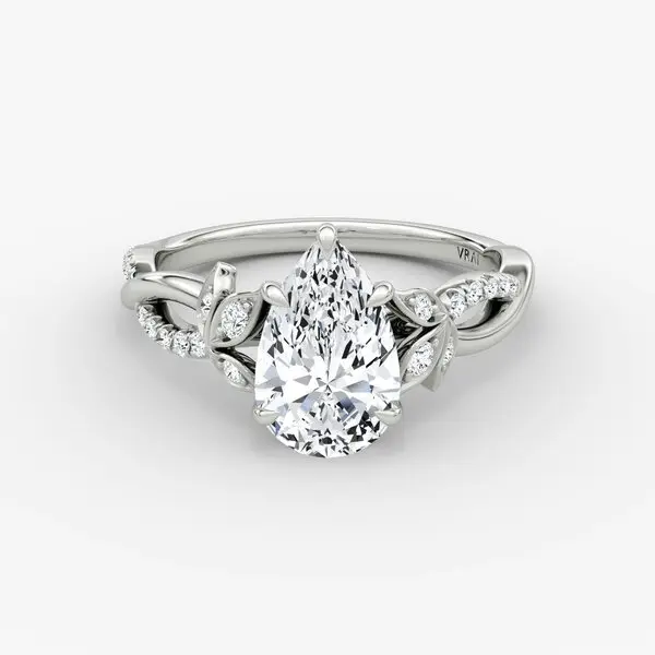 VRAI Hover Asscher Engagement Ring - Platinum