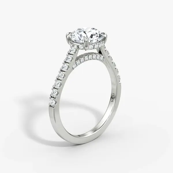 VRAI Double Band Princess Engagement Ring - Platinum
