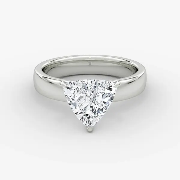 VRAI Cigar Solitaire Asscher Engagement Ring - Platinum