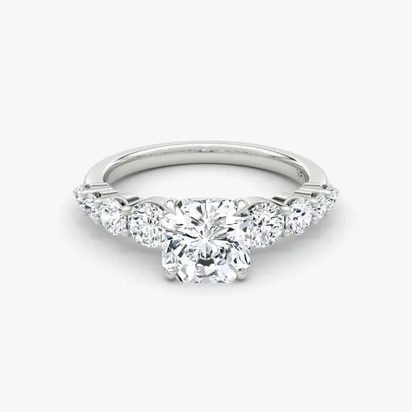 VRAI Classic Hidden Halo Asscher Engagement Ring - Platinum