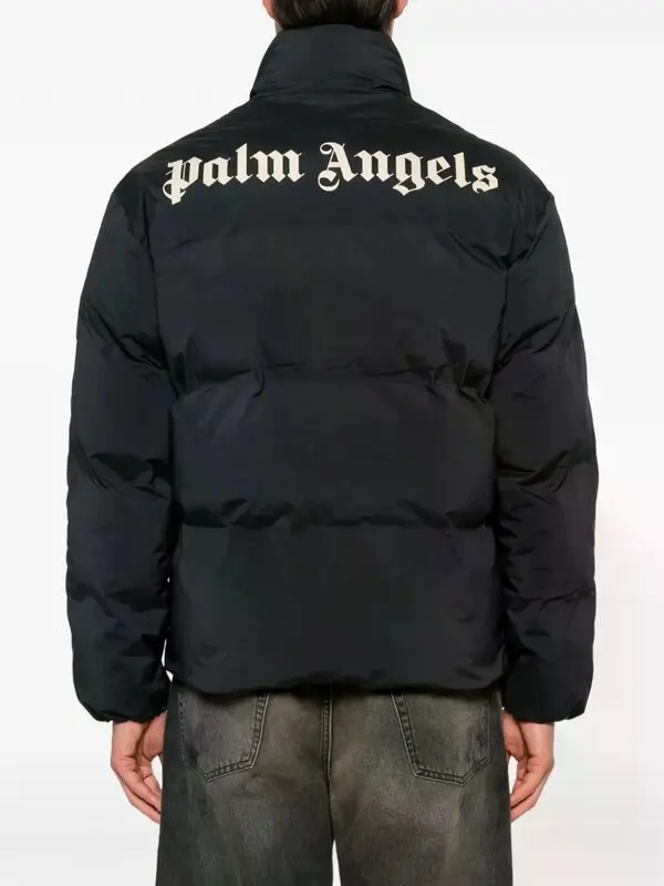 Palm Angels Logo-print Side-stripe Puffer Jacket