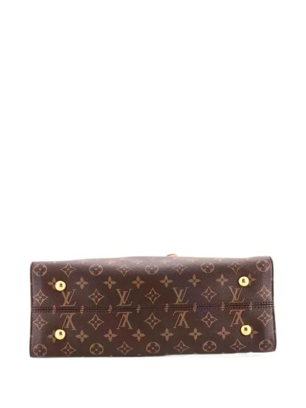 LOUIS VUITTON Tuileries Handbag Monogram Canvas With Leather Satchel - Brown