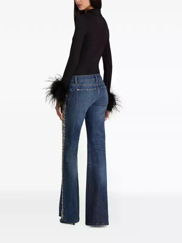 Alice + Olivia Emryn Crystal-embellished Flared Jeans