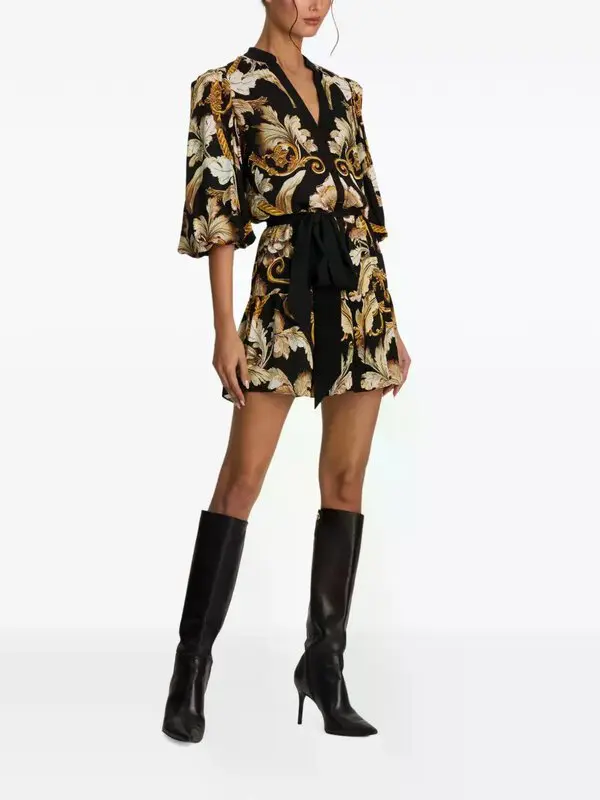 Alice + Olivia Antonette Tiered Mini Shirt Dress