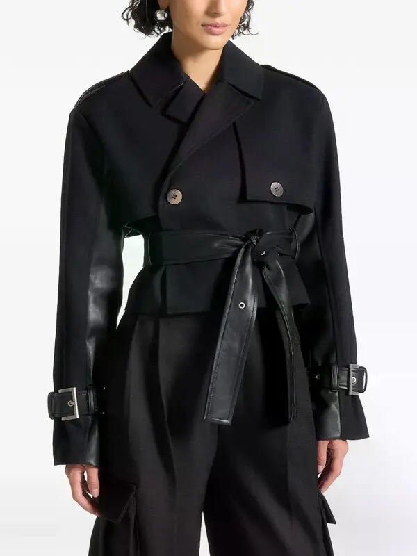 Manière De Voir Noemie Cropped Trench Coat With Belt
