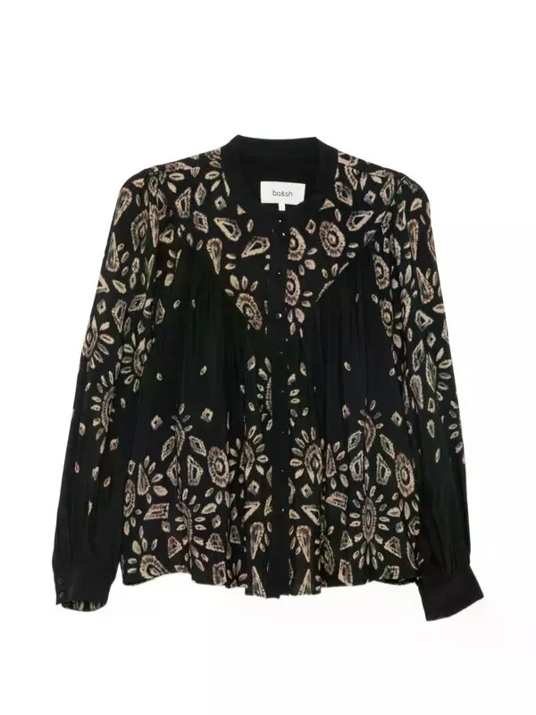 Ba&sh Brava Abstract-print Pleated Shirt