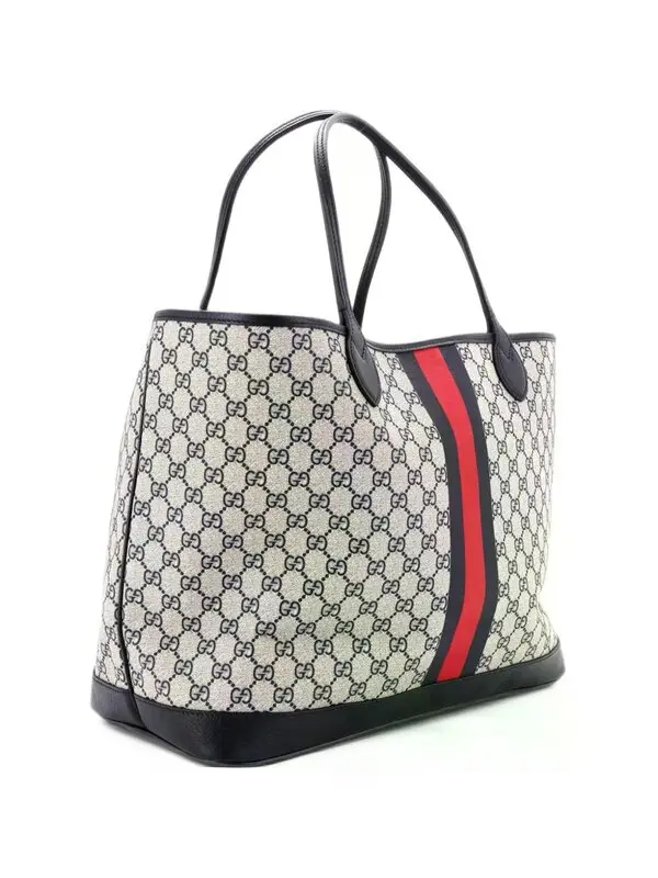 Gucci Ophidia Open Shopping Gg Coated Canvas Large Tote Bag - Blue