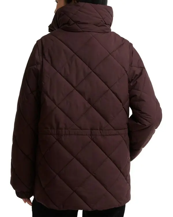 Barbour Tanfield Detachable Sleeve Puffer Coat - Fig/muted