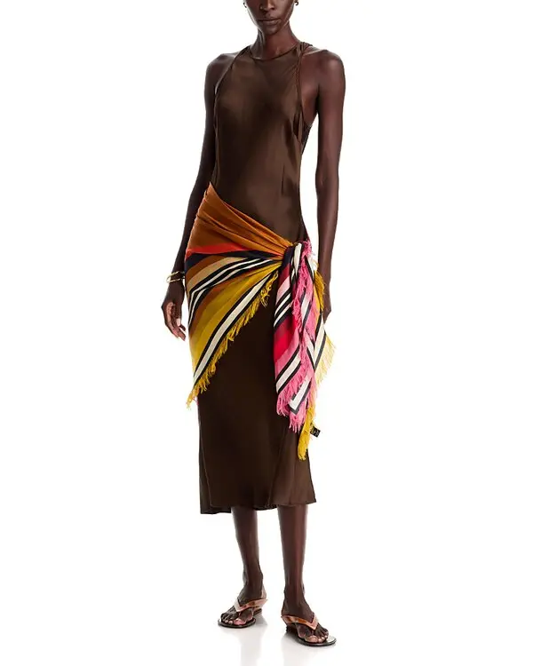 Echo Half And Half Oversized Silk Square Scarf - Multi