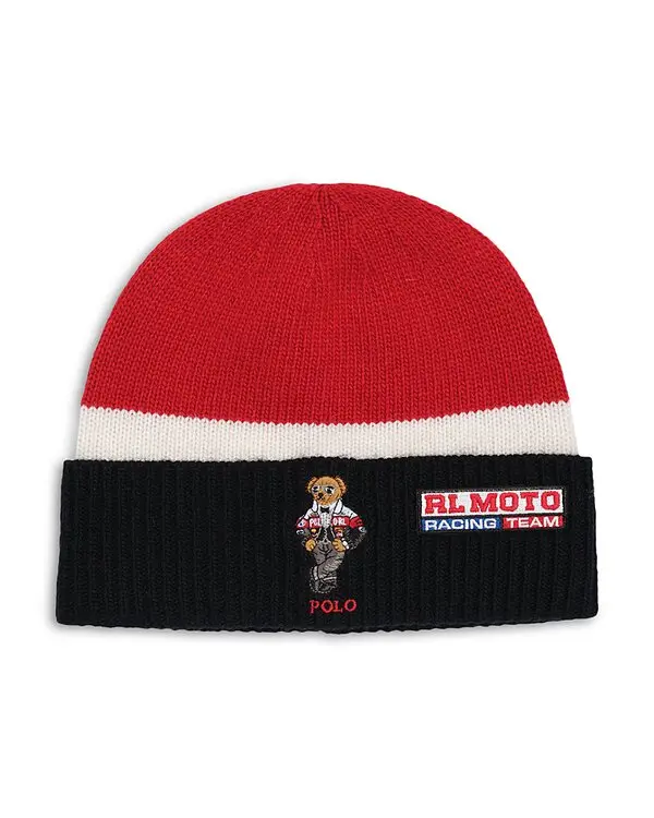 Polo Ralph Lauren Color Block Holiday Bear Beanie - Multi