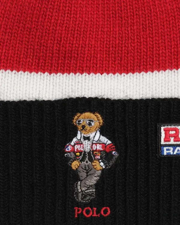 Polo Ralph Lauren Color Block Holiday Bear Beanie