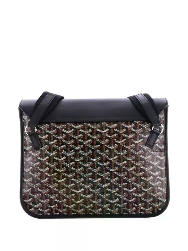 Goyard Coursier Messenger Bag Coated Canvas And Leather Crossbody Bag - Black
