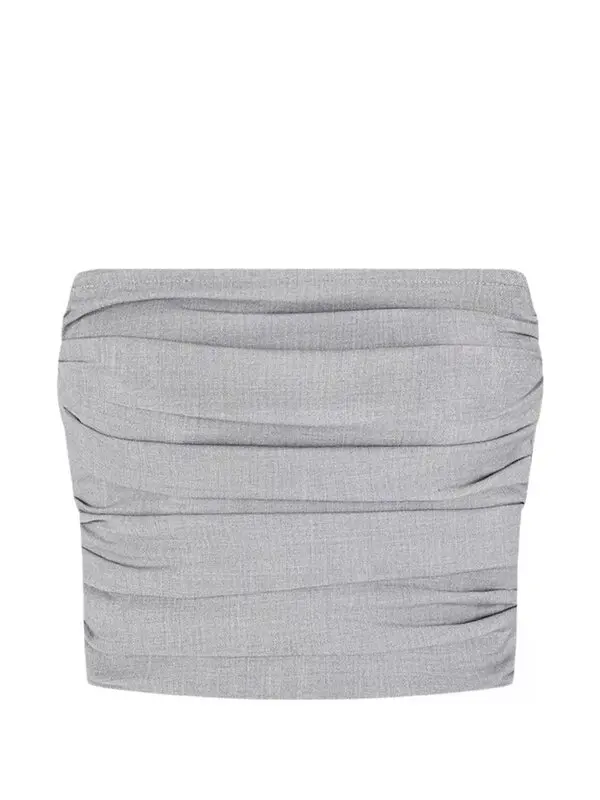 Manière De Voir Pleated Bandeau Tailored Corset Top - Grey