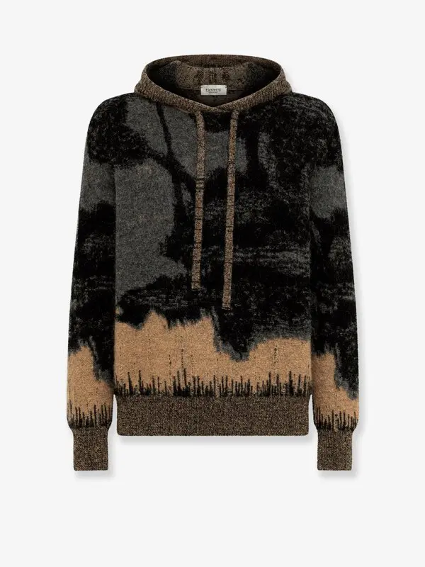 LANEUS Mohair Jacquard Hoodie - Gray