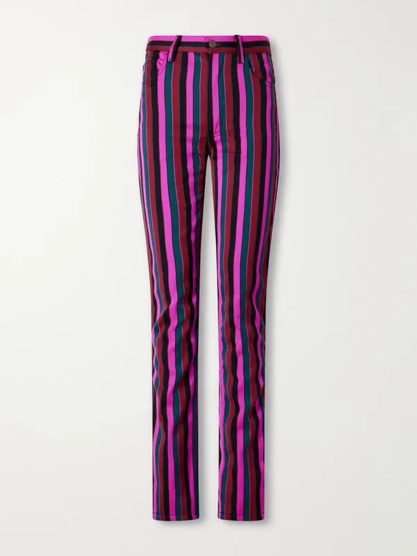 Chloé Striped Virgin Wool Mid-rise Skinny Pants - Multi