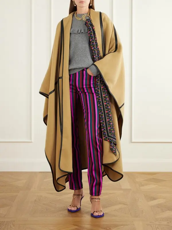 Chloé Striped Virgin Wool Mid-rise Skinny Pants
