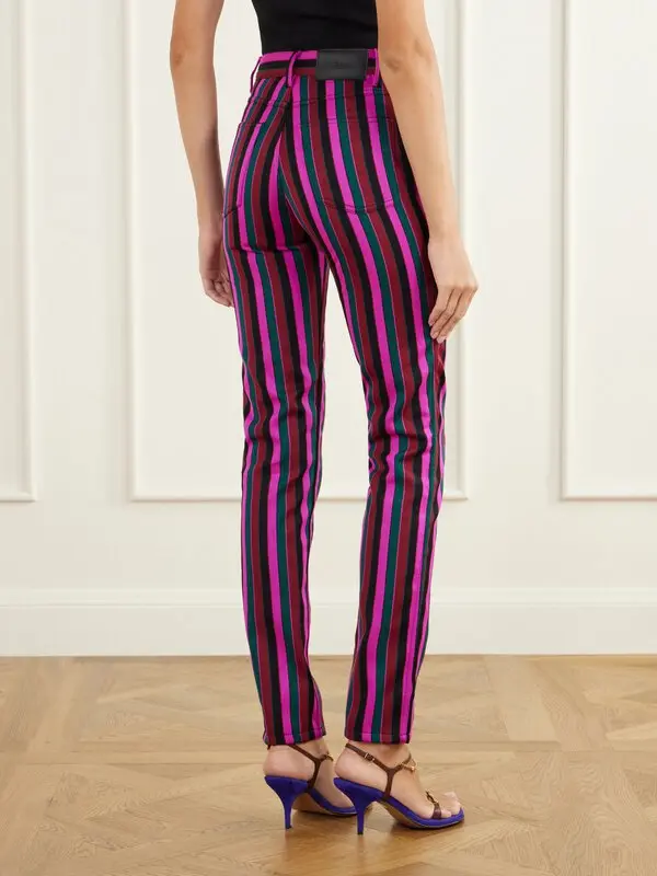 Chloé Striped Virgin Wool Mid-rise Skinny Pants