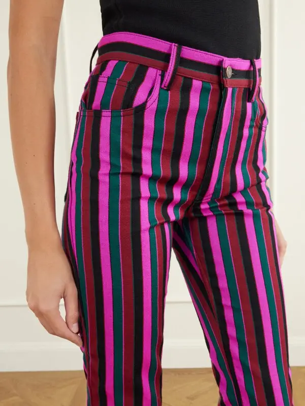Chloé Striped Virgin Wool Mid-rise Skinny Pants