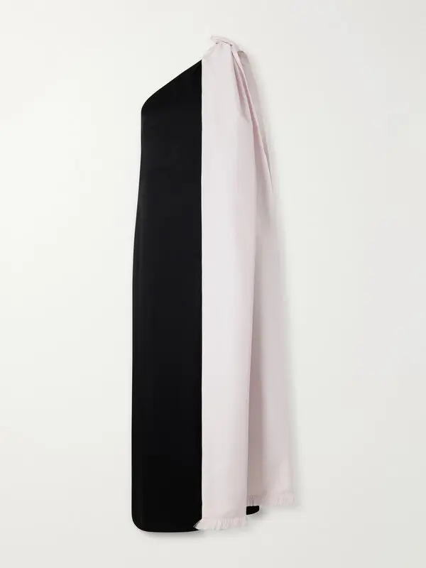Bernadette Ross Two-tone One-shoulder Satin Gown - Multi