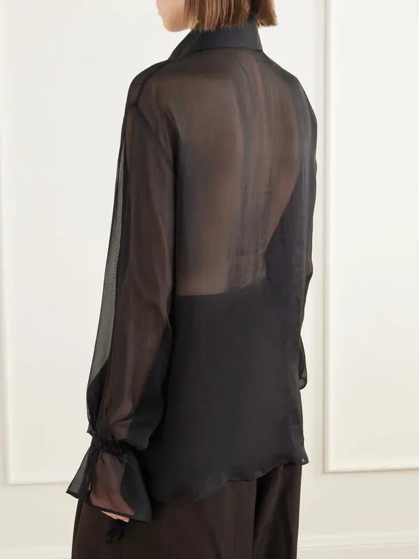 Etro Pintucked Silk-chiffon Shirt