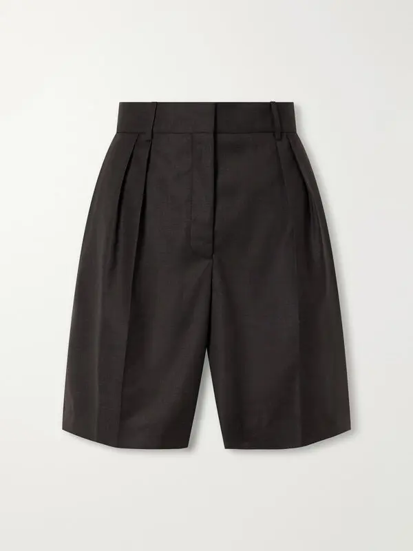 Acne Studios Rockan Pleated Wool-twill Shorts - Gray