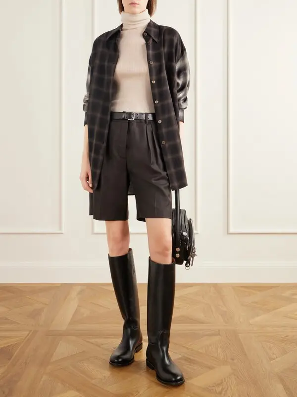 Acne Studios Rockan Pleated Wool-twill Shorts