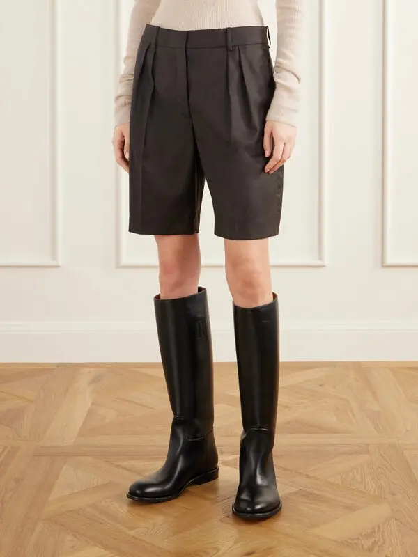 Acne Studios Rockan Pleated Wool-twill Shorts