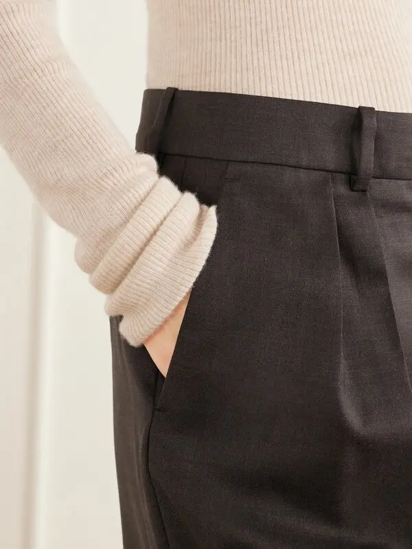 Acne Studios Rockan Pleated Wool-twill Shorts