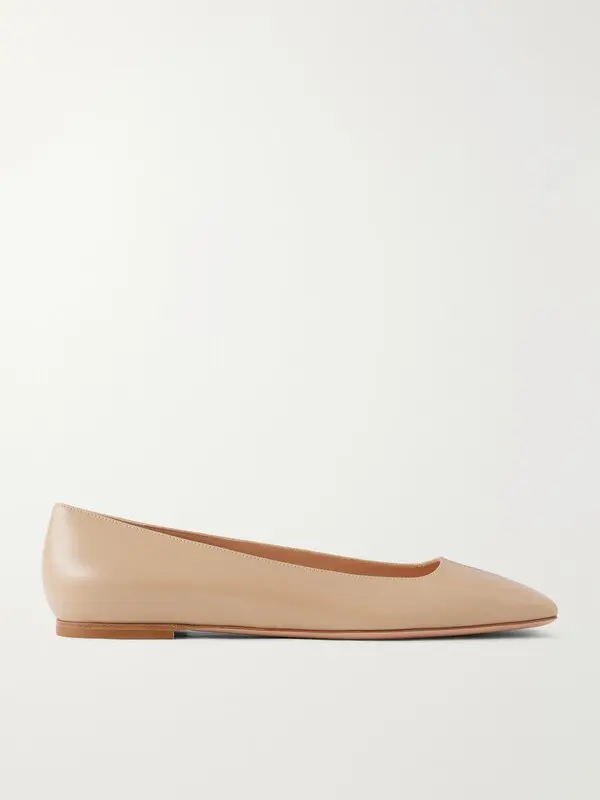 GIANVITO ROSSI Leather Ballet Flats - Neutrals