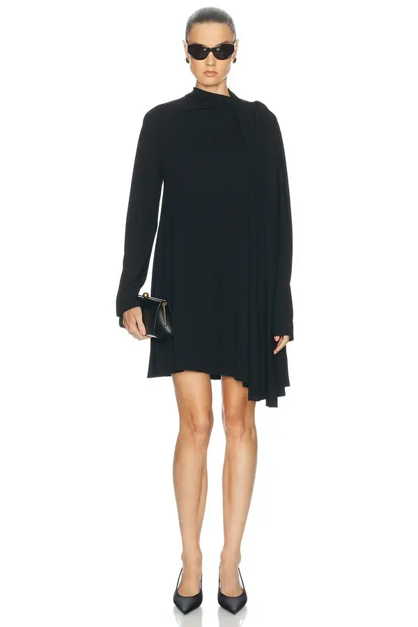 TOTEME Asymmetric Scarf Dress - Black