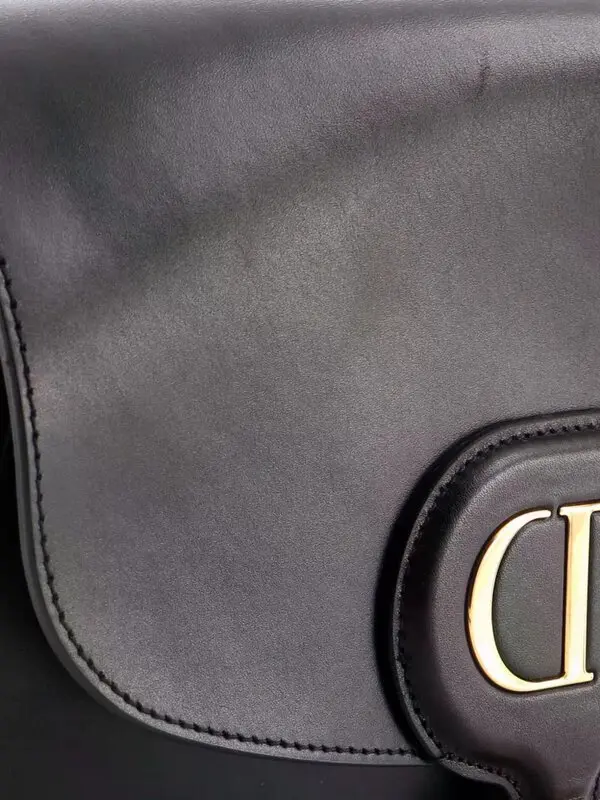 Dior Bobby Flap Bag Leather Large Crossbody Bag - Black
