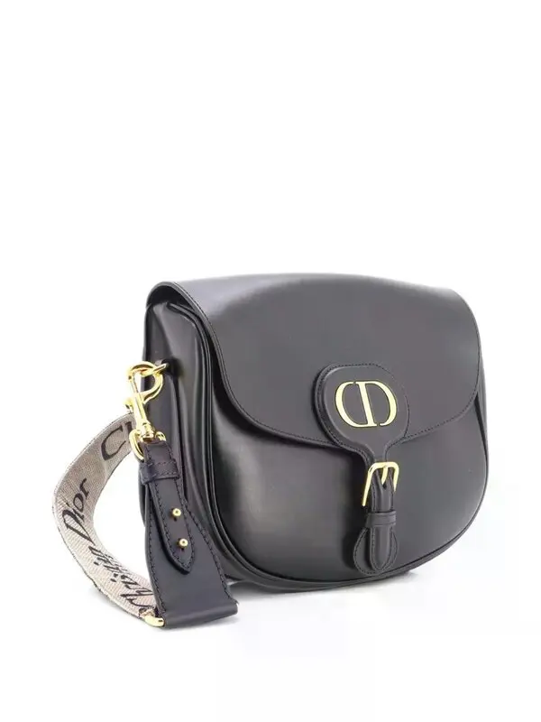 Dior Bobby Flap Bag Leather Large Crossbody Bag - Black
