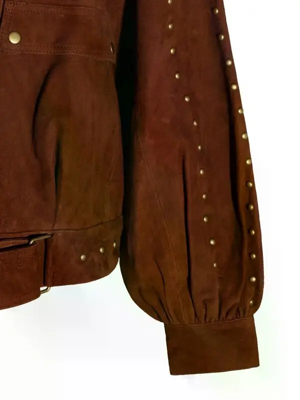 Farm Rio Stud-embellished Suede Jacket