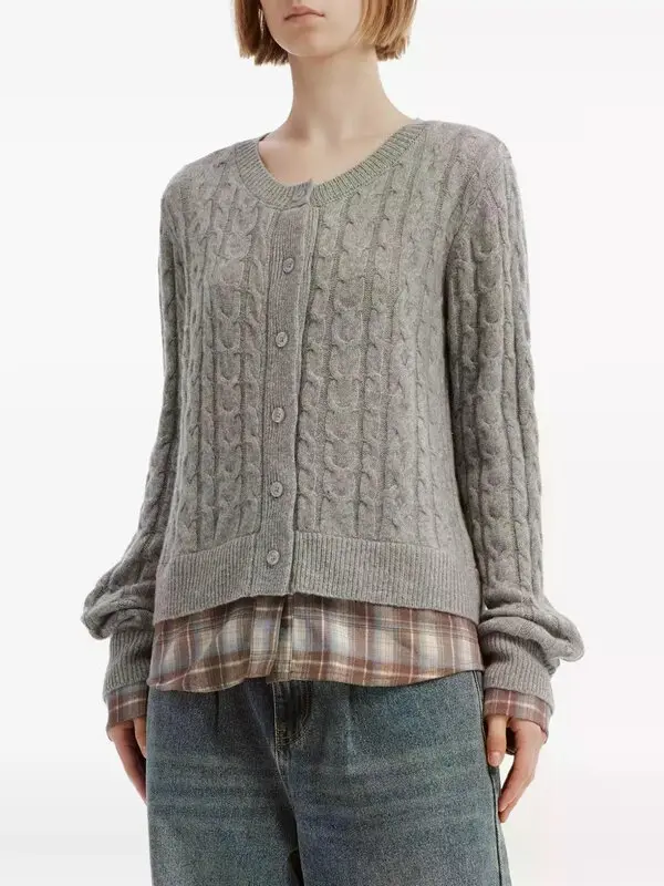B+AB Cable-knit Layered Cardigan