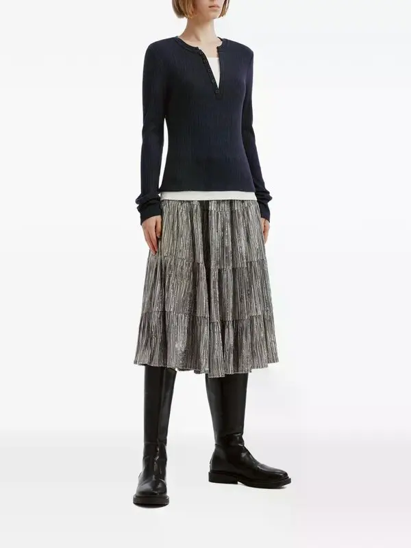 B+AB Ribbed-knit Layered T-shirt