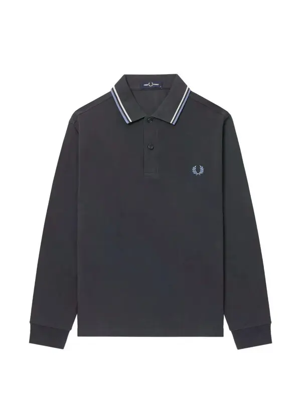 Fred Perry Twin Tipped Long-sleeve Polo Shirt - Grey