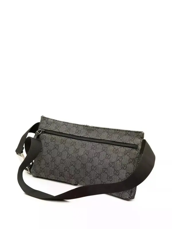 Gucci 2000-2015 Gg Denim Double Pocket Belt Bag - Grey