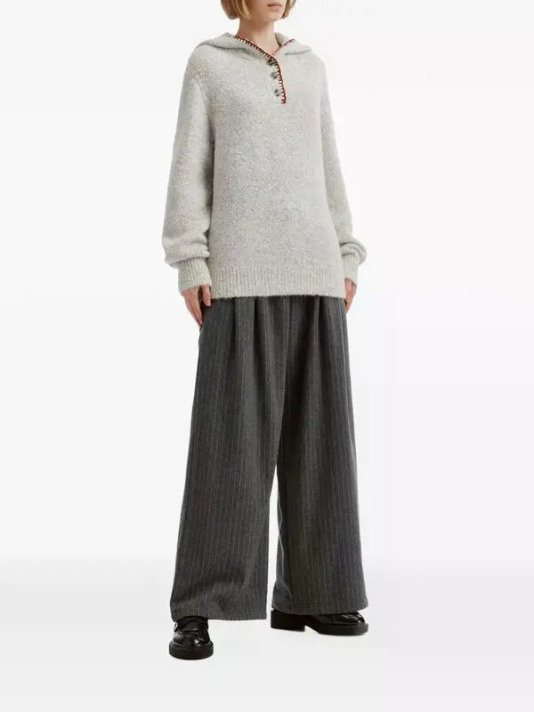 B+AB Whipstitch-trim Hooded Sweater