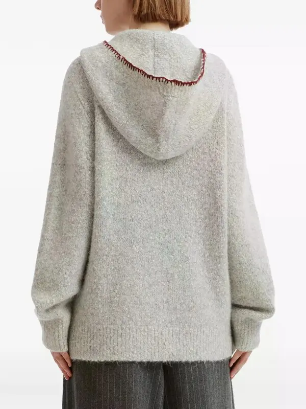 B+AB Whipstitch-trim Hooded Sweater