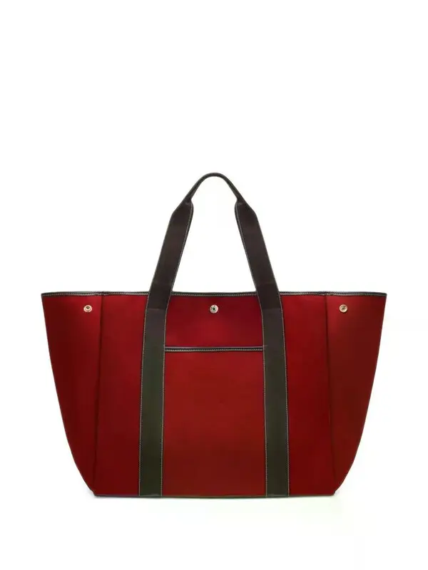 Rue De Verneuil Leather-trim Pocket Tote Bag - Red