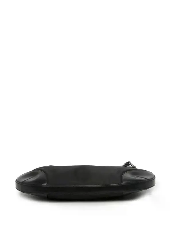 Prada 2013-2026 Leather Trimmed Tessuto Shoulder Bag - Black