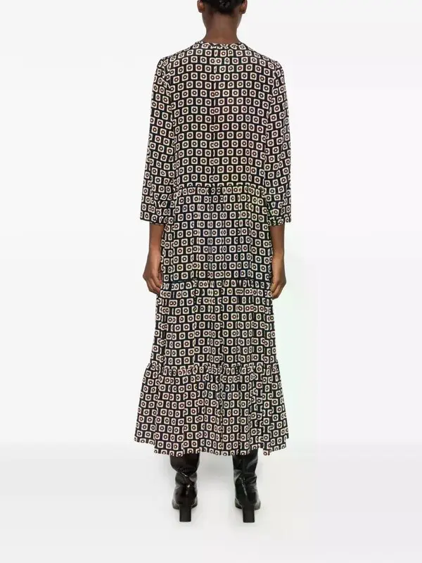 Max Mara Geometric-print Tiered Dress