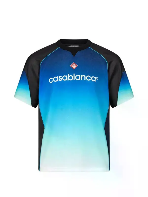 Casablanca Green Gradient Short-sleeve Football Shirt - Blue