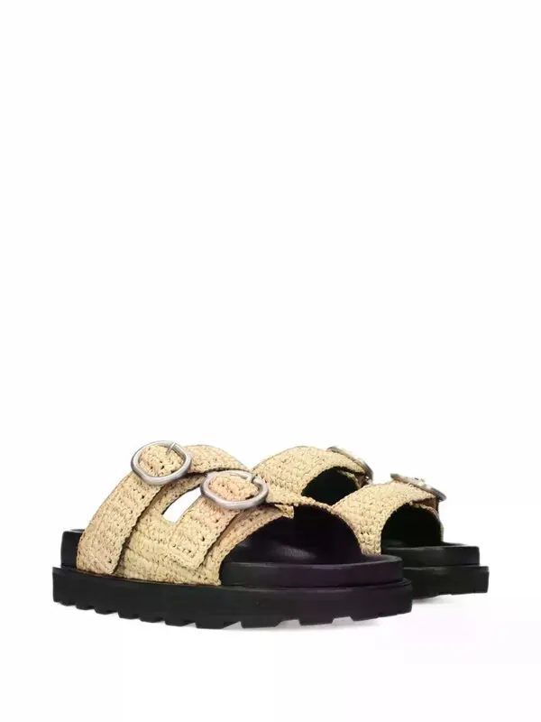 JIL SANDER Buckle-fastening Raffia Sandals